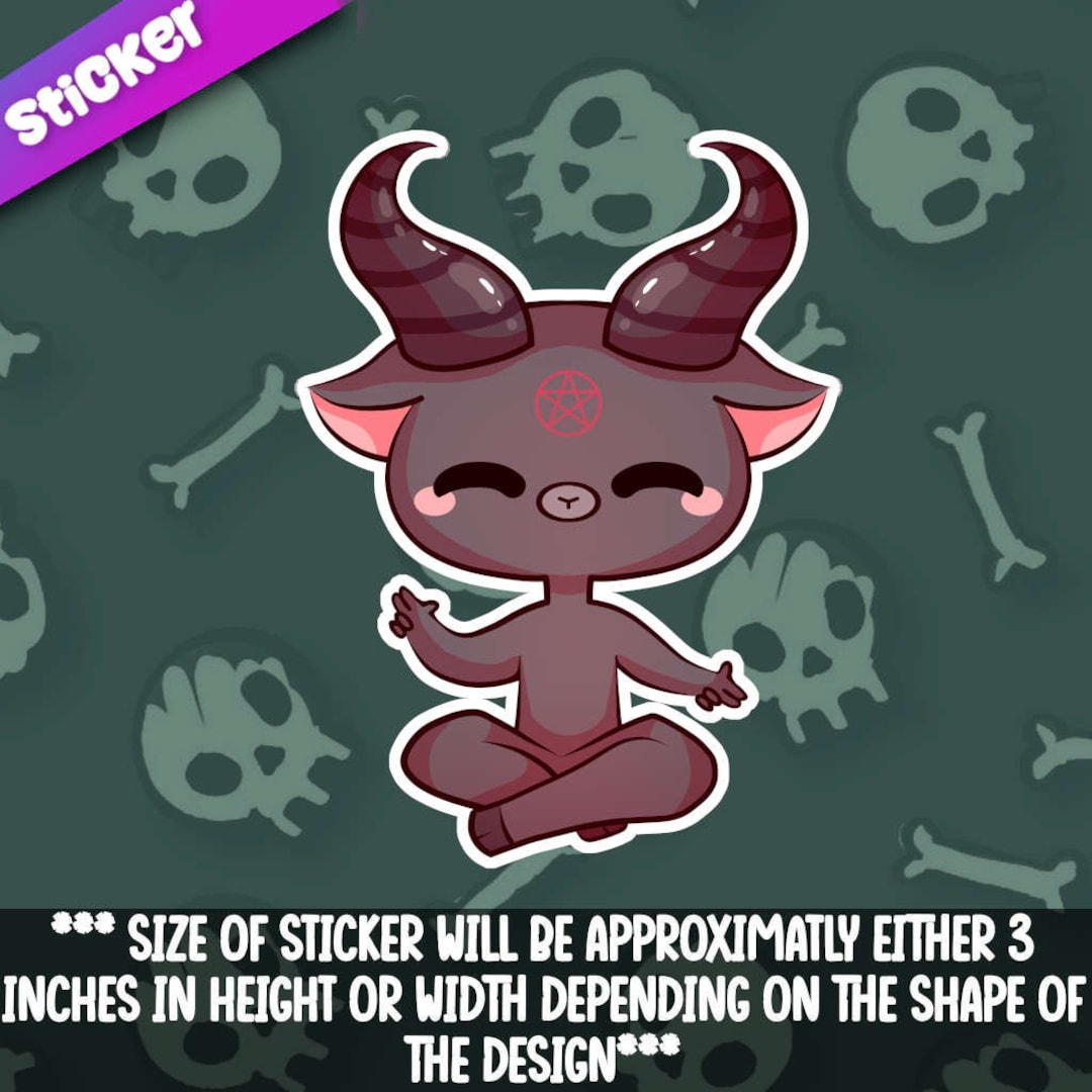 Baphomet Cross Legged Sticker- Creepy Cute Stickers for Laptops, Water ...
