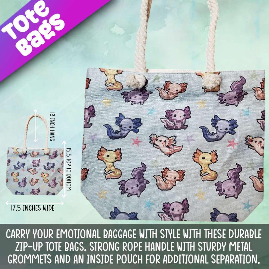 Axolotl Tote Bag- Its Time to Carry Your Emotional Baggage With Style ...