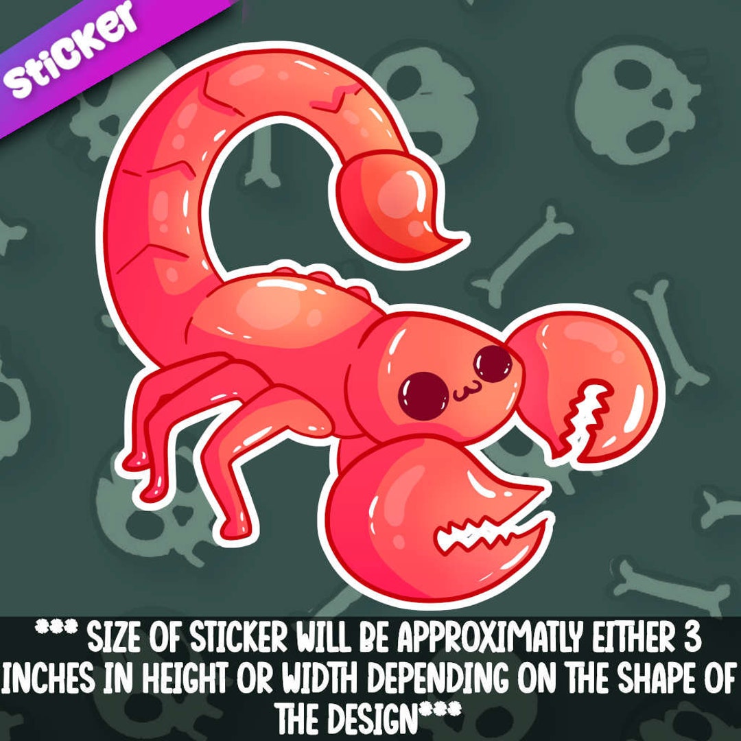 Scorpion Sticker- Creepy Cute Stickers for Laptops, Water Bottles, Cars ...
