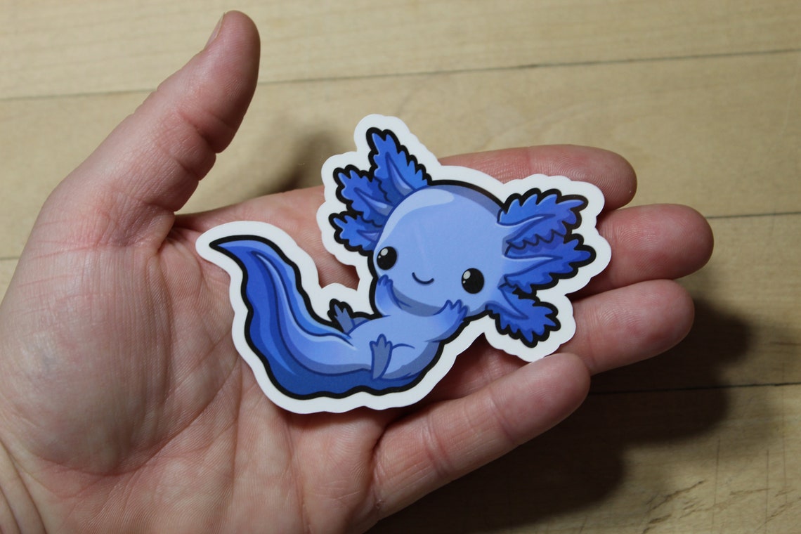 Super Kawaii Blue Axolotl Adorable Kawaii Amphibian - Etsy UK