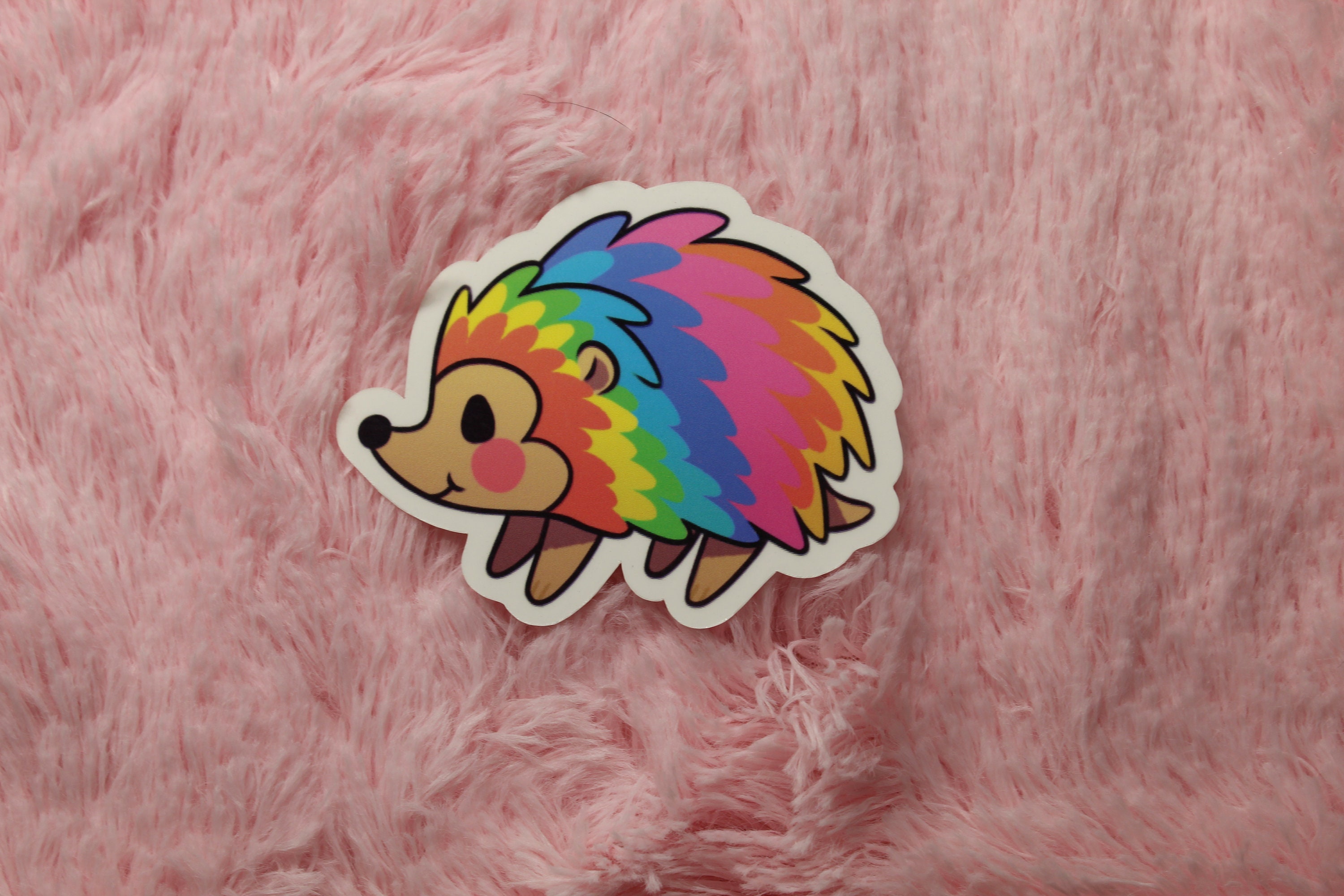 Super Kawaii Rainbow Hedgehog Adorable Hedgie Friend-for - Etsy