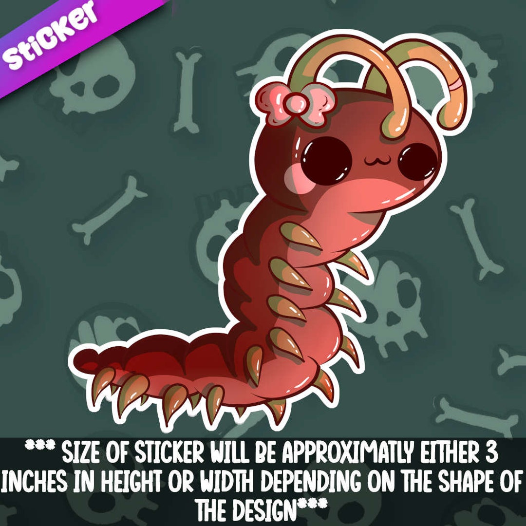 Centipede Sticker- Creepy Cute Stickers for Laptops, Water Bottles ...