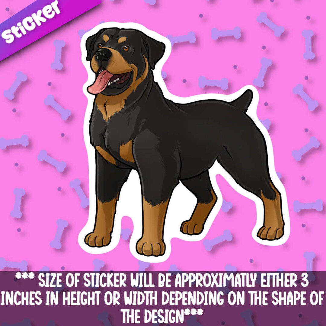 Rottweiler Sticker! Super Adorable Kawaii Dog Friend-for Laptop ...