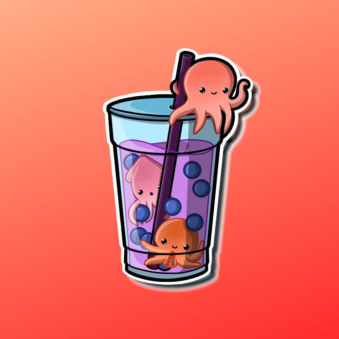 Cute Octopus Boba Tea Super Adorable Kawaii Boba Buddy Friend-for ...
