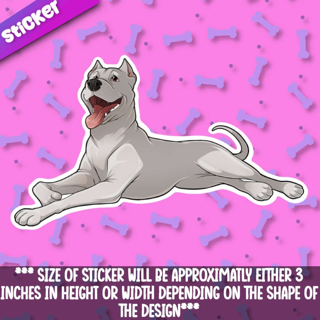 Dogo Argentino Sticker! Super Adorable Kawaii Dog Friend-for Laptop ...