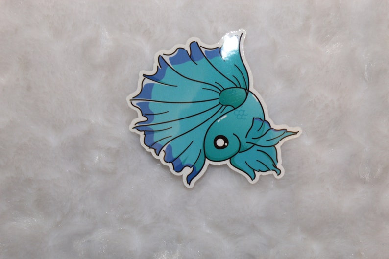 Super Kawaii Blue Betta Fish Adorable Kawaii Aquatic - Etsy