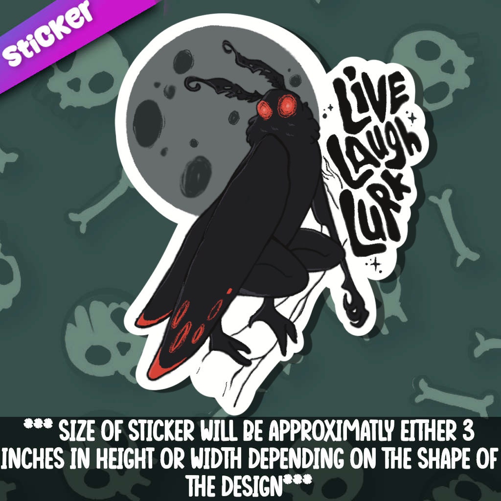 Live Laugh Lurk Mothman Animal Sticker!- Adorable Gift Friend-for ...