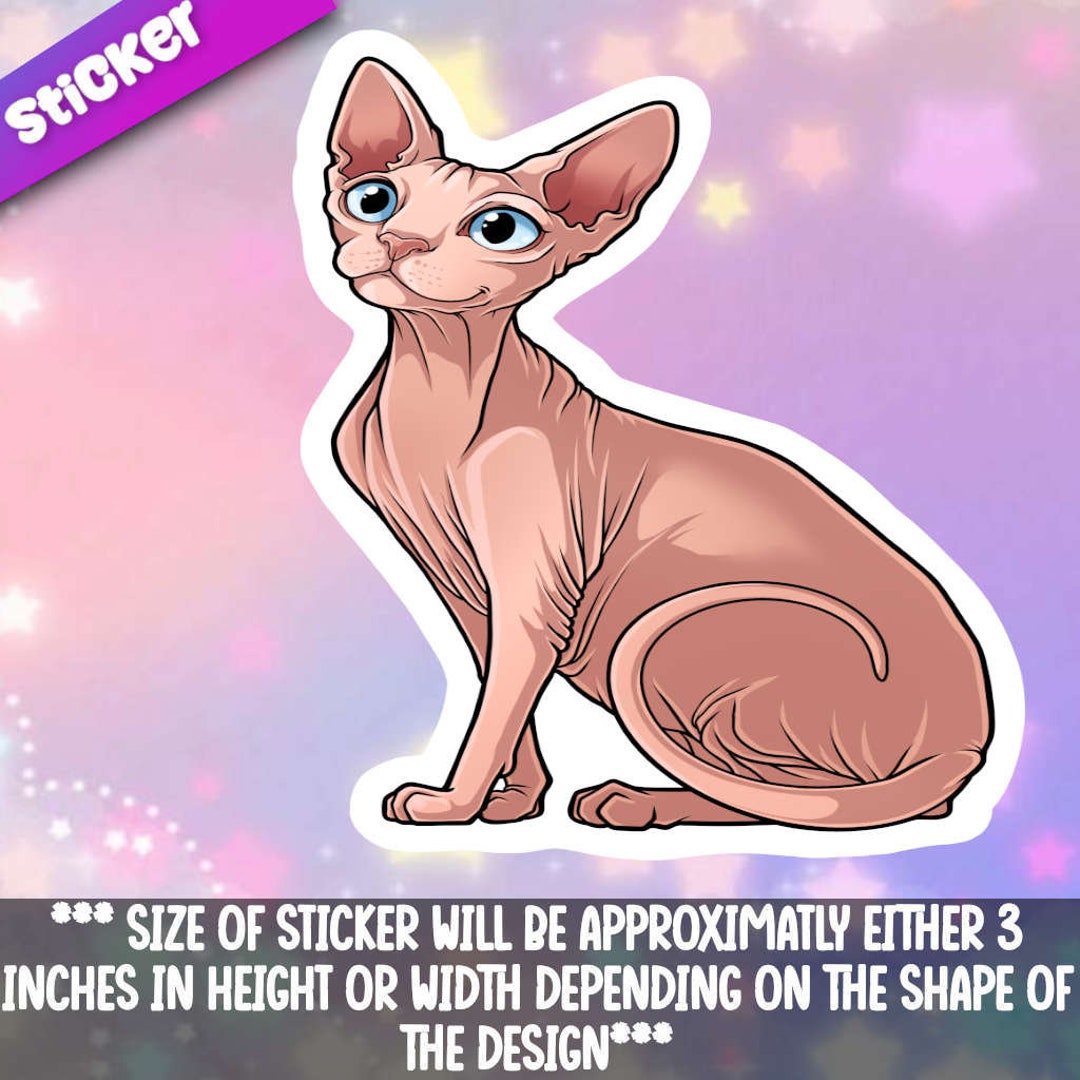 Cat- Sphinx Sticker Super Adorable Kawaii Cat Friend-for Laptop ...