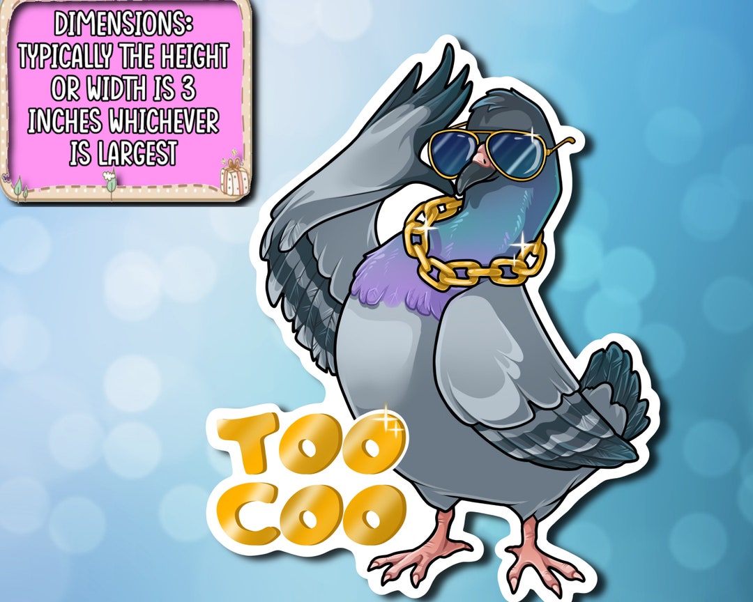 Too Coo Funny Pidgeon With Sun Glasses Being Too Cool - Etsy