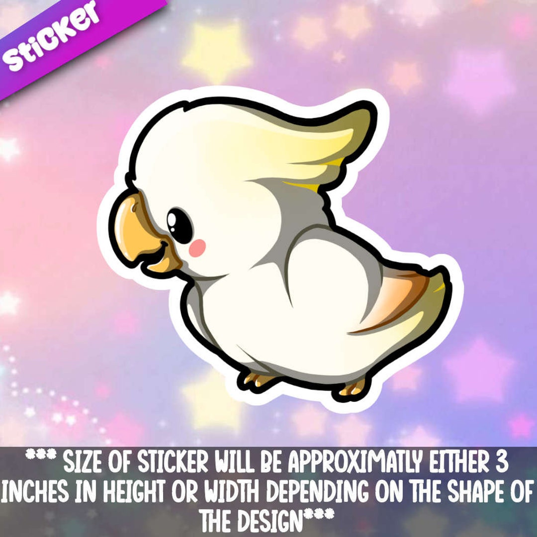 Cockatoo Sticker Kawaii Bird Friend-for Laptop, Planner, Phone Case ...