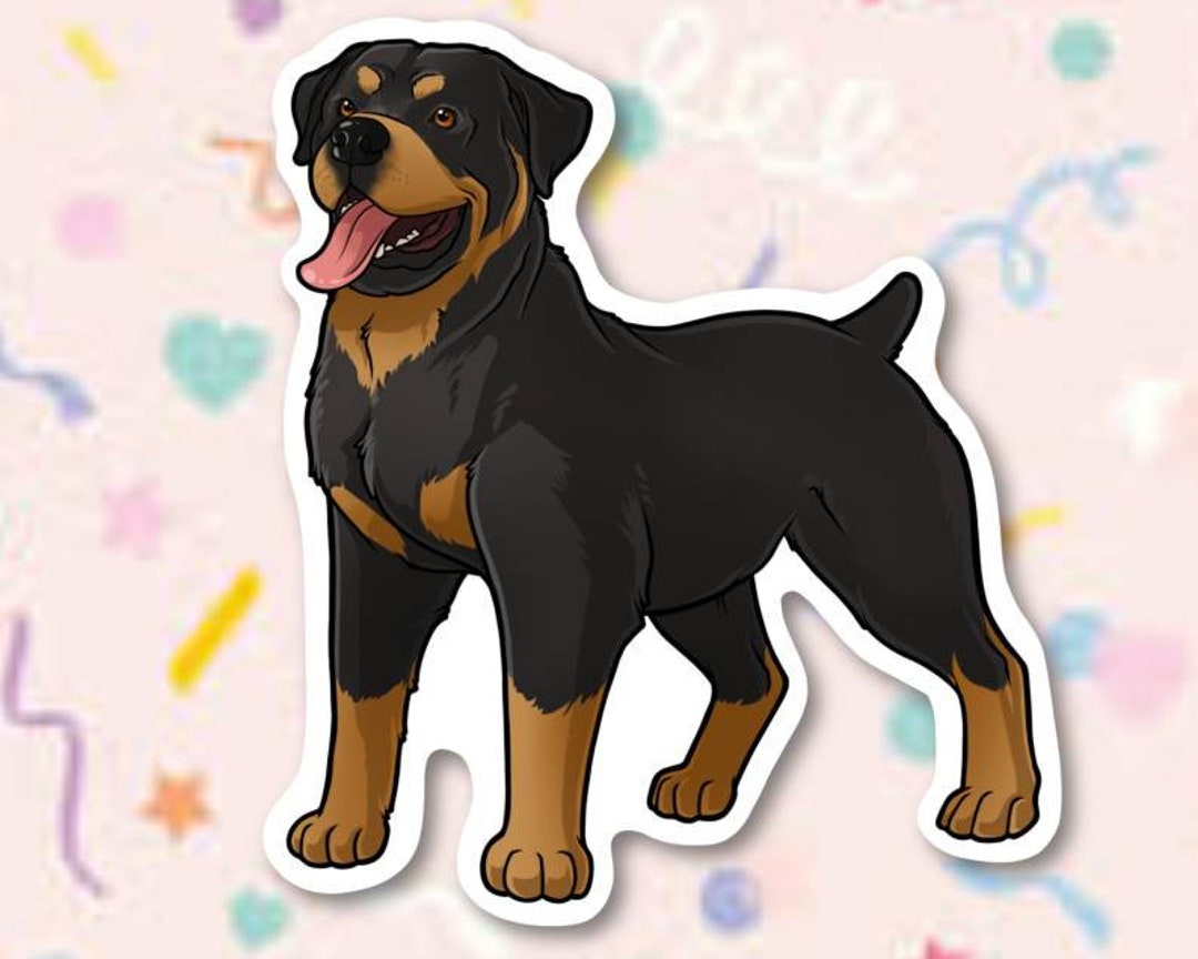 Rottweiler Kawaii Sticker Super Adorable Kawaii Dog Friend-for Laptop ...