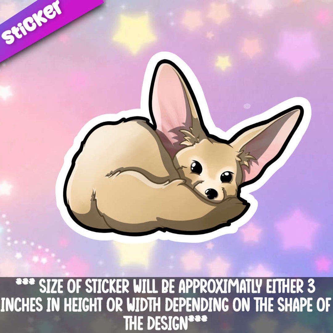 Fennec Fox Sticker Adorable Little Canine Fox-for Laptop, Planner ...