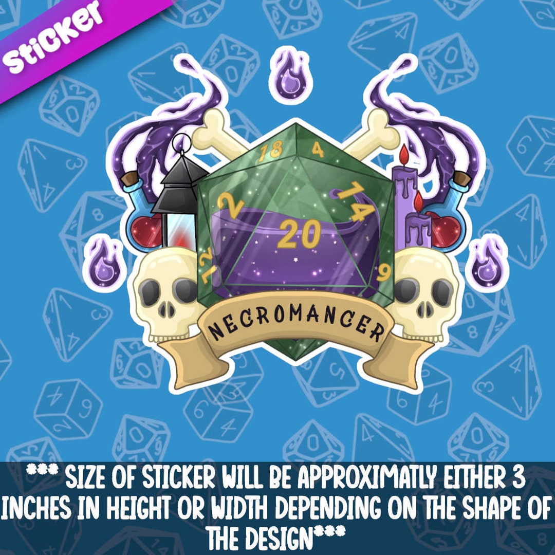 Necromancer Class Dice Sticker Beautiful D20 Dnd Themed Dice for Role ...