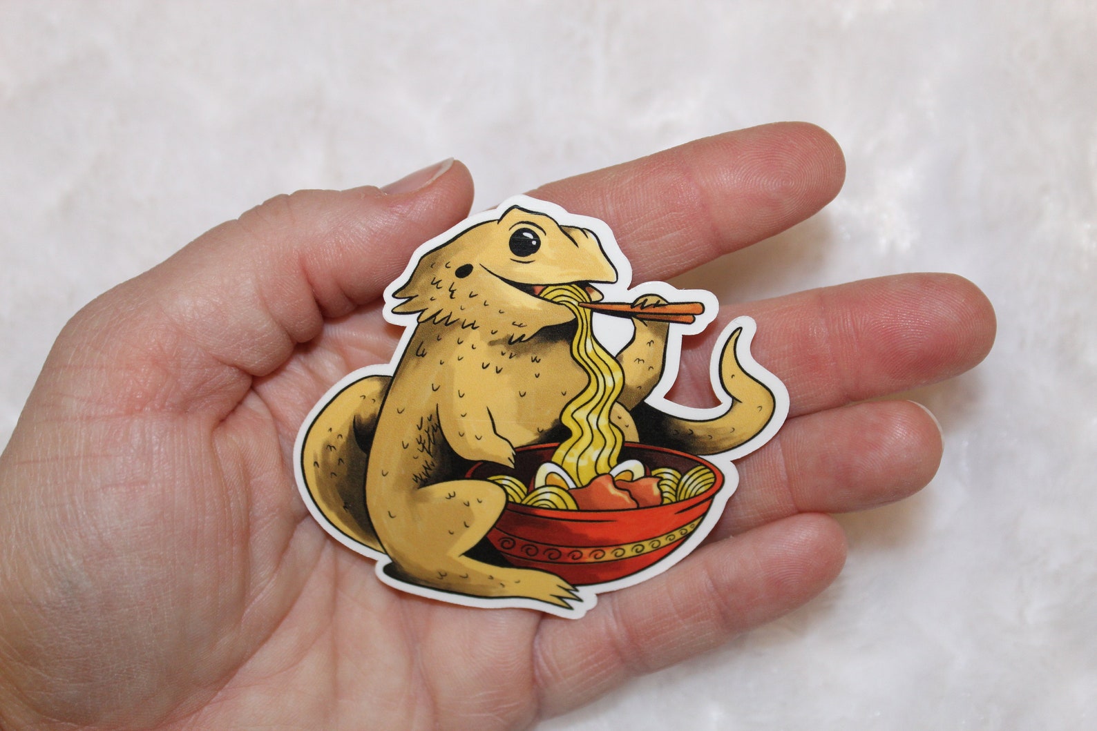 Super Kawaii Bearded Dragon Eating Ramen Noodles Adorable - Etsy