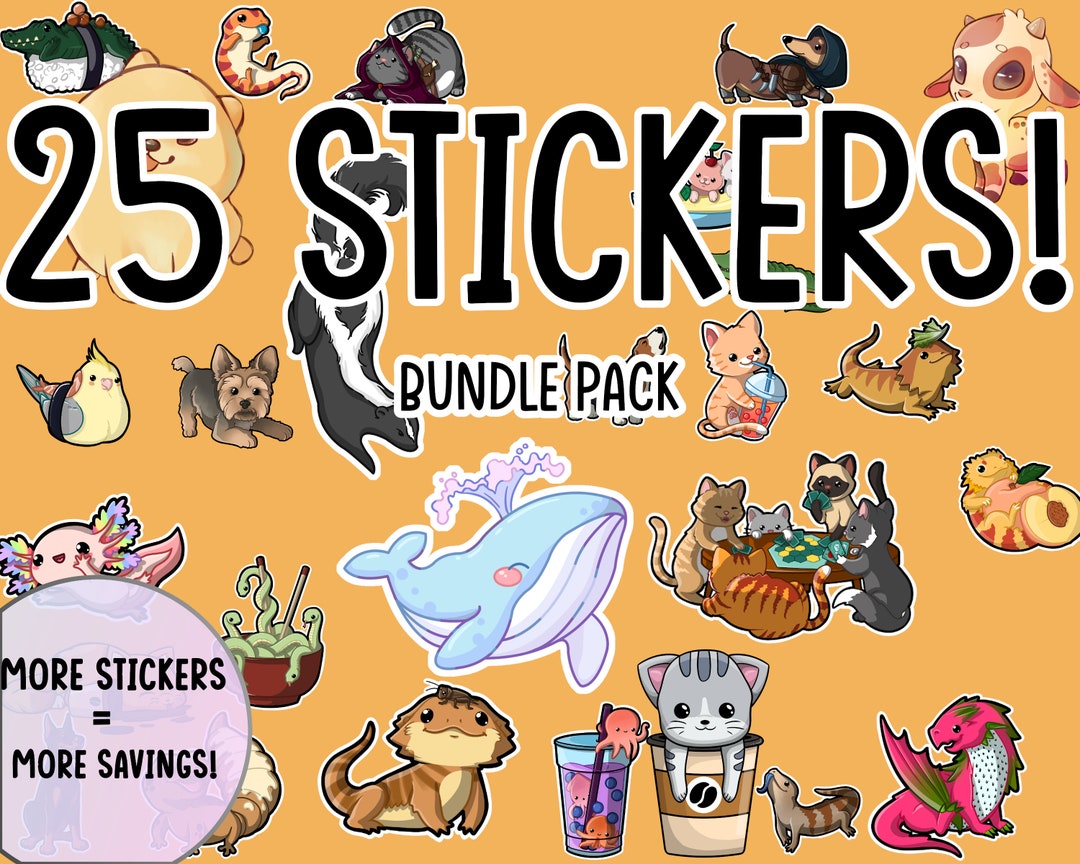 25 Sticker Bundle Pack- Choose Any 25 of Our Stickers for A Discounted ...