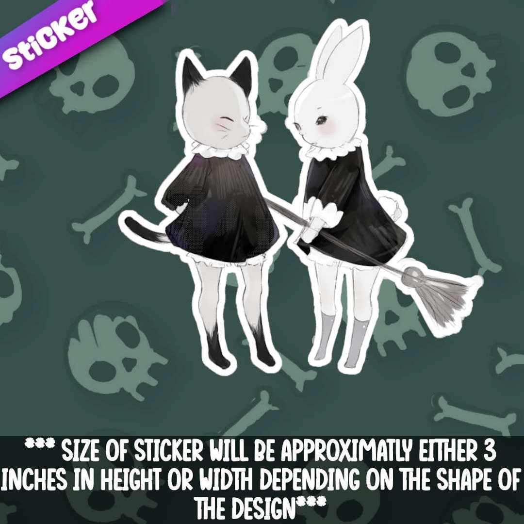 Cursed Image Bunny and Kitty Sticker Creepy Cute Stickers for Laptops ...