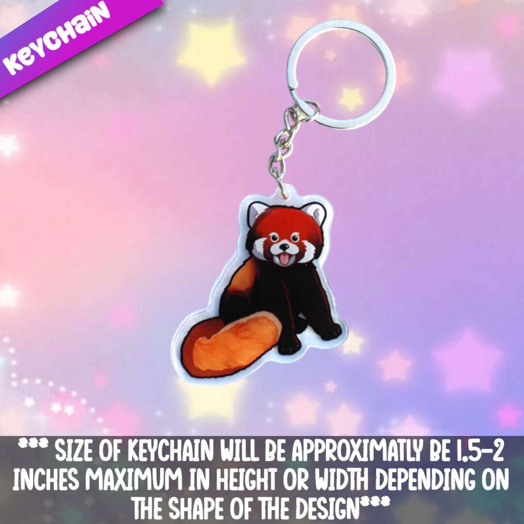 Red Panda Smiling Keychain. Adorable Sassy Keychains to Hang on Your ...