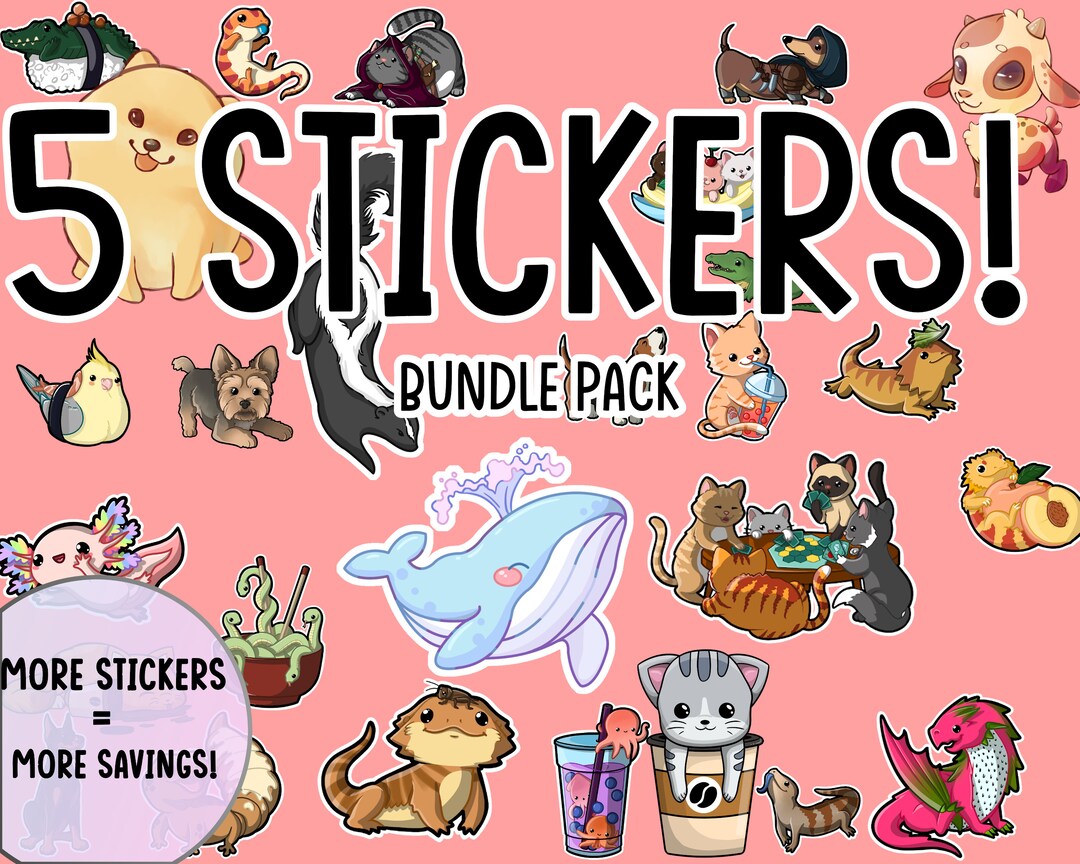5 Sticker Bundle Pack- Choose Any 5 Of Our Stickers For A Discounted