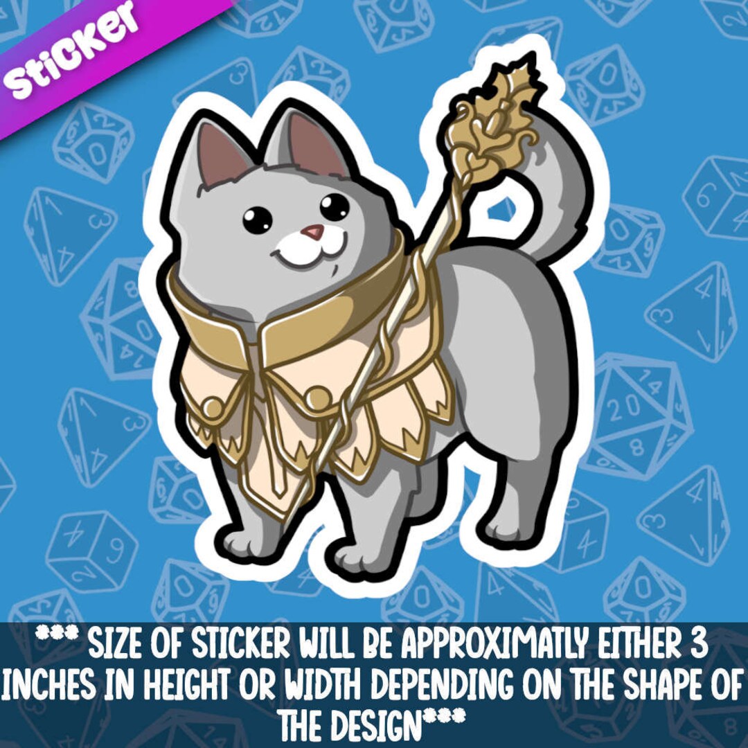 Cat- Cleric Sticker. Adorable Kawaii Cat Friend-for Laptop, Planner ...