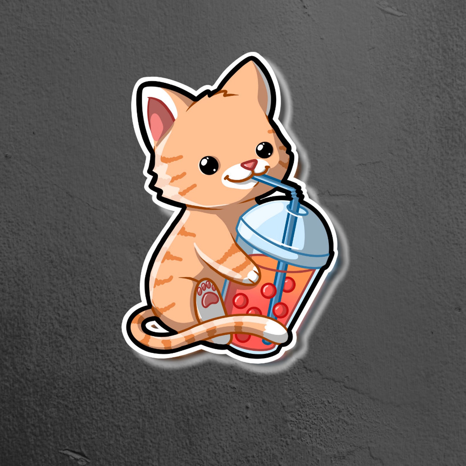 Cute Kitty Boba Tea Super adorable Kawaii Cat Boba Buddy | Etsy
