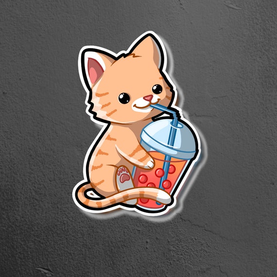 Cute Kitty Boba Tea Super adorable Kawaii Cat Boba Buddy | Etsy