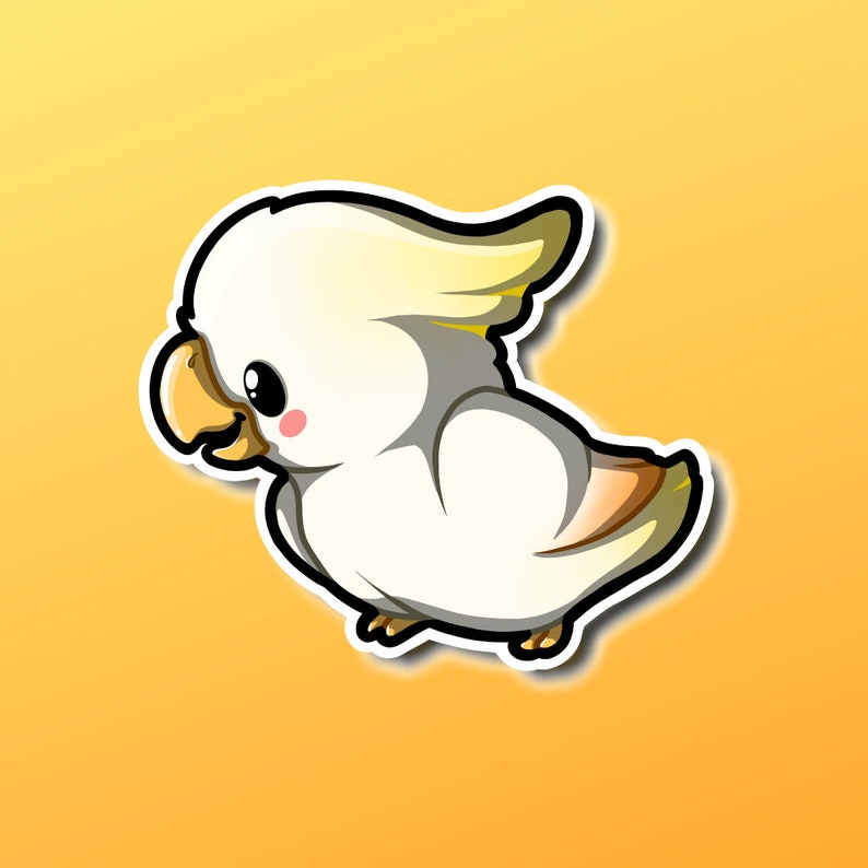 Cockatoo Sticker Kawaii Bird Friend-for Laptop, Planner, Phone Case ...