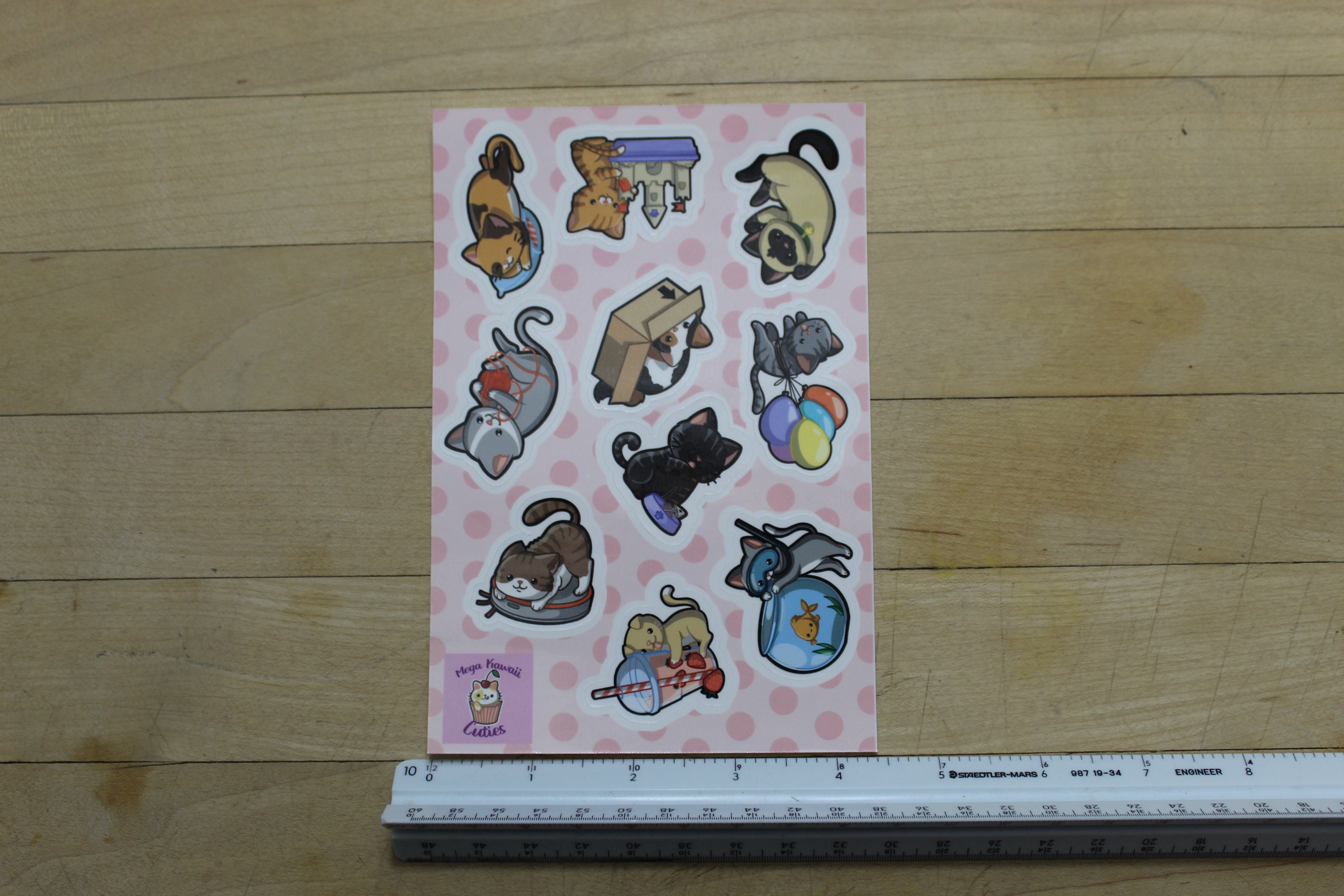 Kawaii Kitty Sticker Sheet Super Adorable Kawaii Cat Etsy