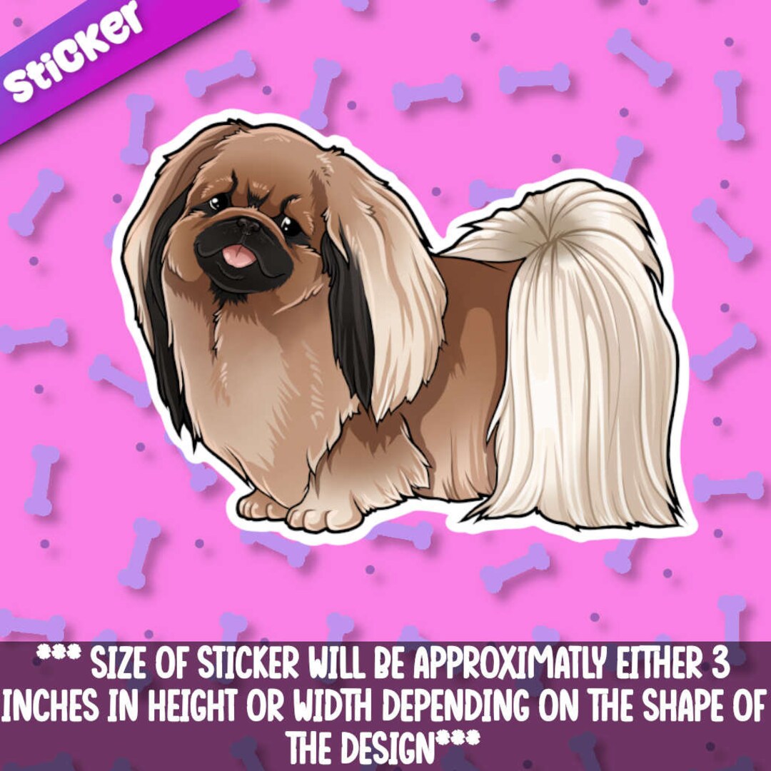 Pekingese Sticker Adorable Scottie Friend-for Laptop, Planner, Phone ...