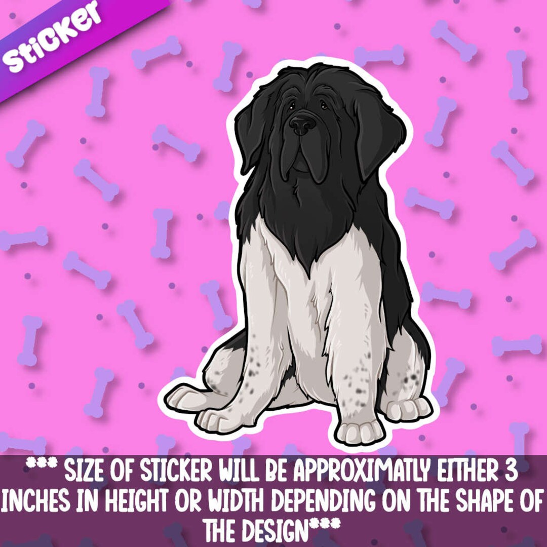 Newfoundland 2 Sticker! Adorable Dog Friend-for Laptop, Planner, Phone ...