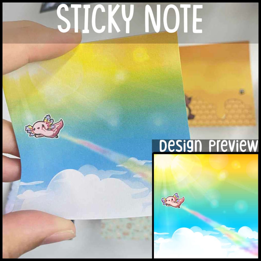 Axolotl 5- Rainbow -sticky Note- 50 Pages of Removable Sticking Notes ...