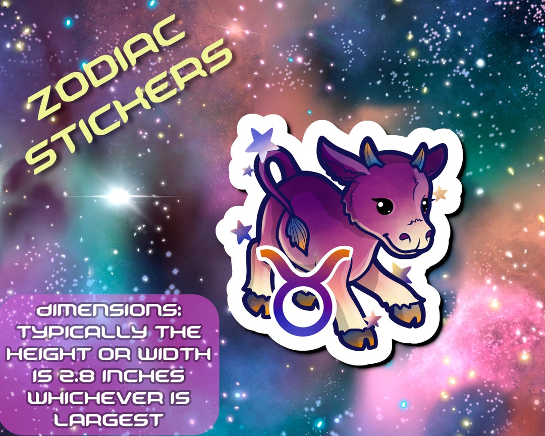 Taurus Zodiac Sticker Astrological Fun Cosmic Adventures Great Galaxy ...
