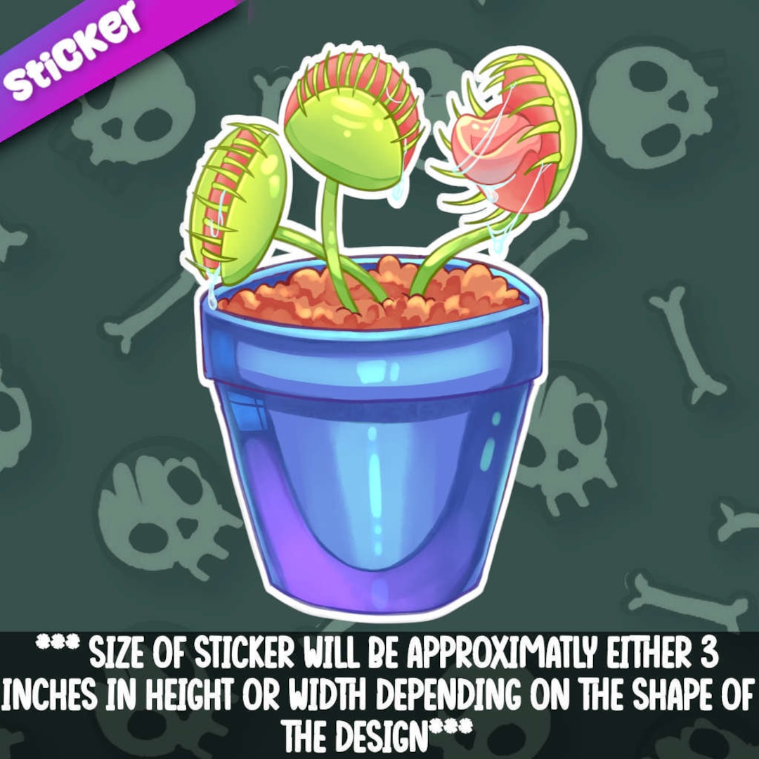 Venus Fly Trap Trio Sticker- Creepy Cute Stickers for Laptops, Water ...