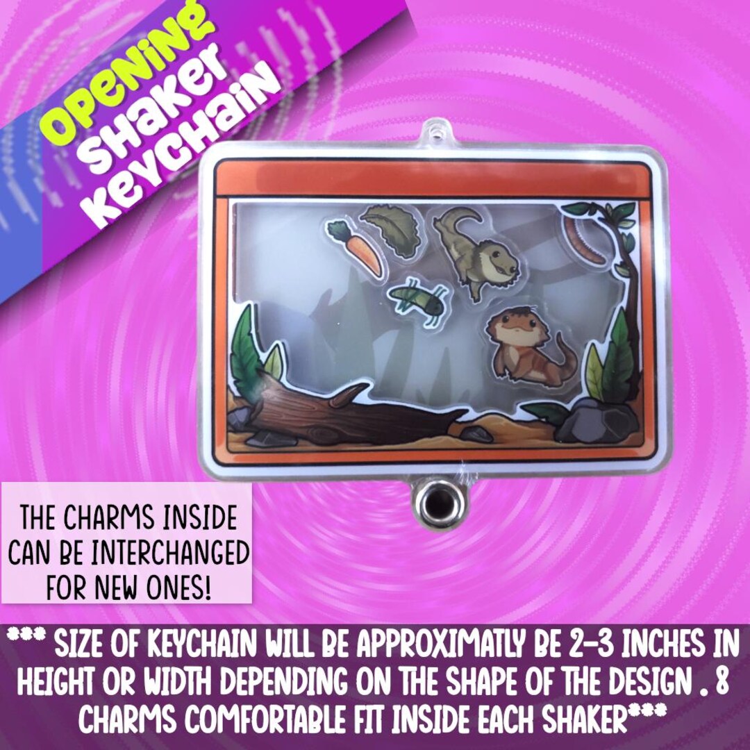 Bearded Dragon Enclosure . Opening Keychain With Bearded Dragons Charms ...