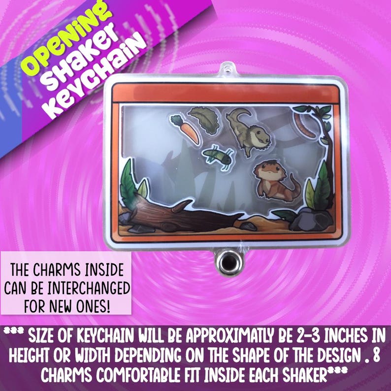 Bearded Dragon Enclosure . Opening Keychain With Bearded Dragons Charms ...