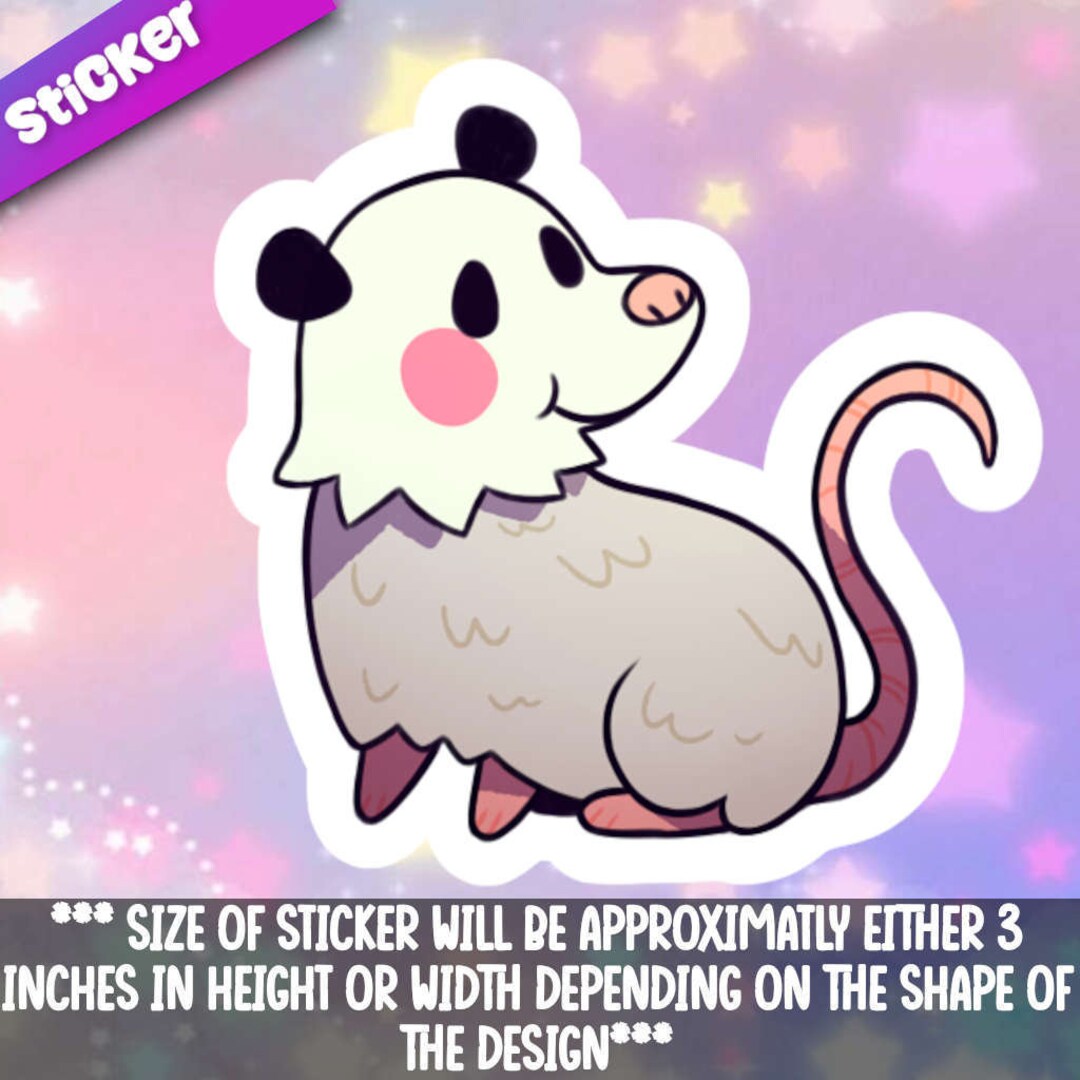 Virginia Opossum Sticker! Adorable Possum Friend-for Laptop, Planner ...