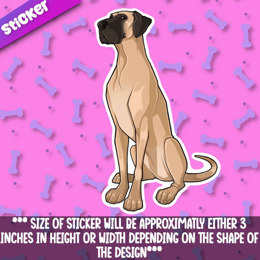Great Dane Sticker! Super Adorable Kawaii Dog Friend-for Laptop ...