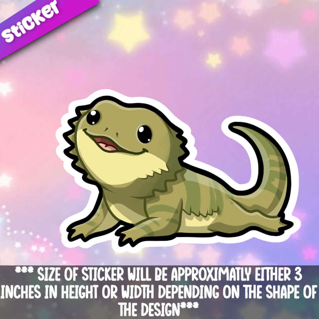 Bearded Dragon- Green Adorable Kawaii Reptile Friend-for Laptop ...