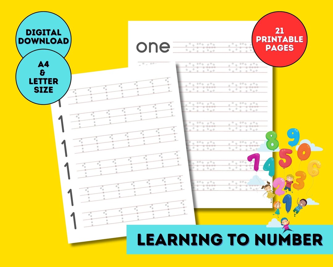Custom Number Worksheets Printable Handwriting Page Number - Etsy