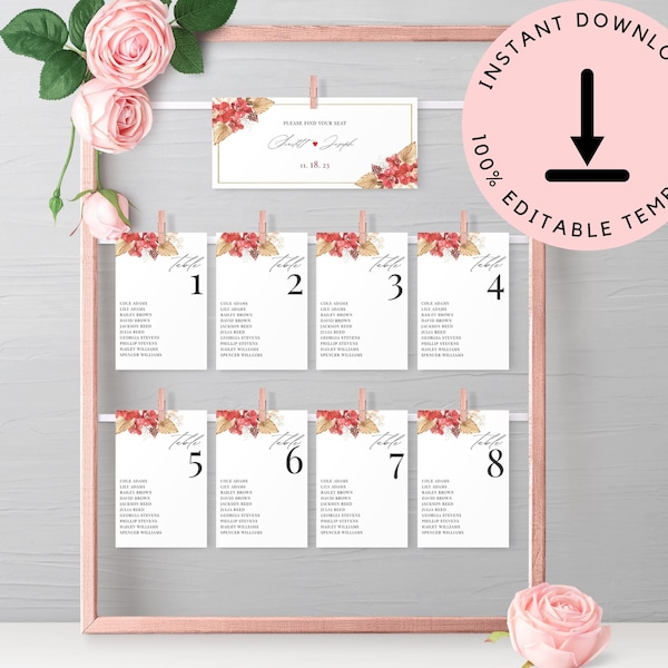 Wedding Seating Chart Clothesline - Etsy