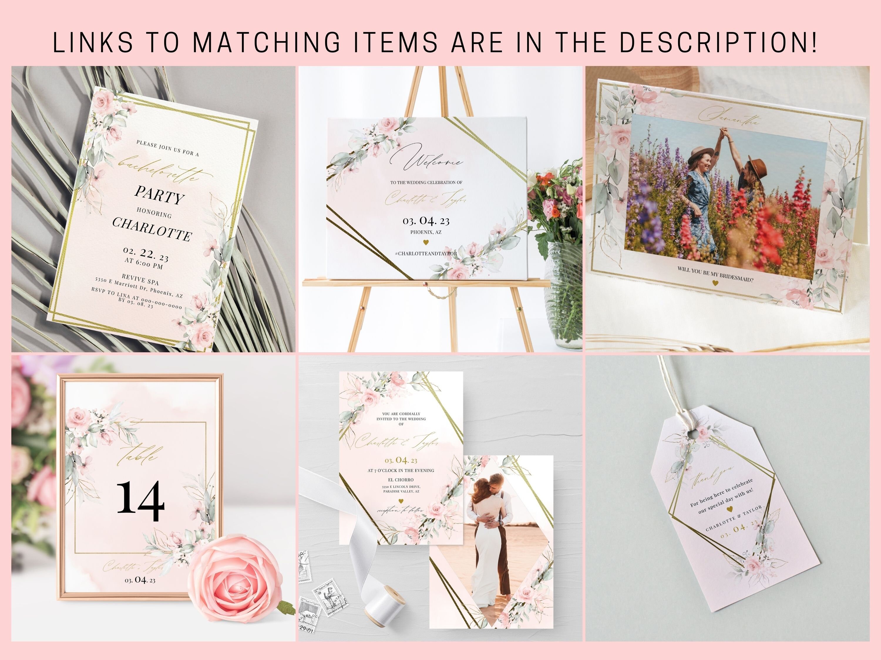 Blush Pink Floral Change the Date Template, Change of Plans, Wedding ...
