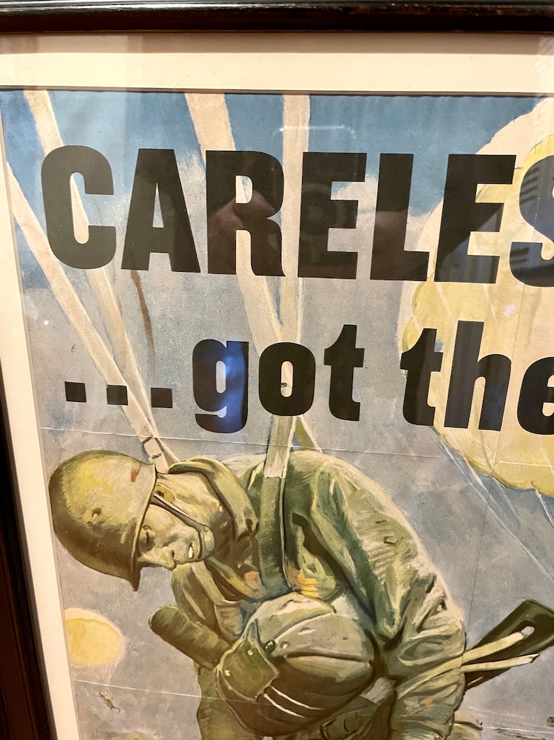 Authentic WWII 1944 USA War Propaganda Poster "careless Talk Got There ...