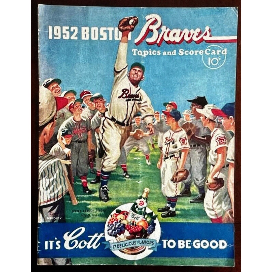 Rare Vintage 1952 Boston Official Program Braves Major League Baseball ...