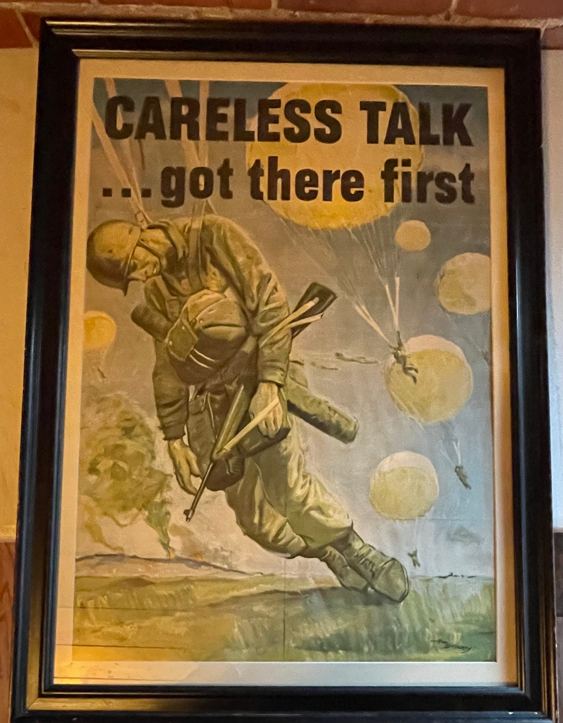 Authentic WWII 1944 USA War Propaganda Poster "careless Talk Got There ...