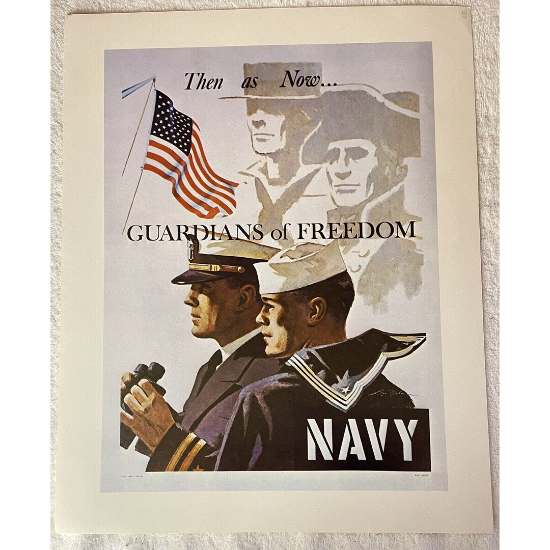 US Navy Recruitment Enlistment Poster Navy Unused Patriotic ...