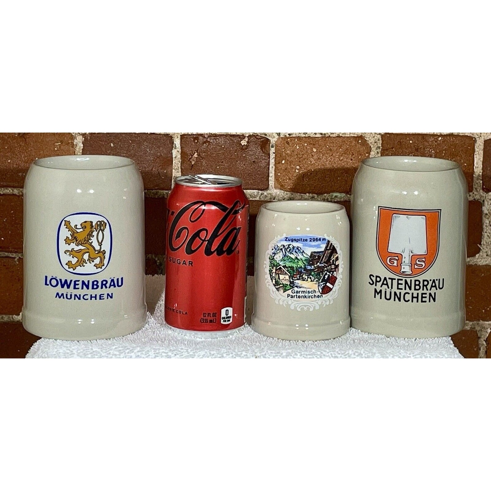 3 Vintage German Beer Stein Lowenbrau Spatenbrau Munich Collectible ...