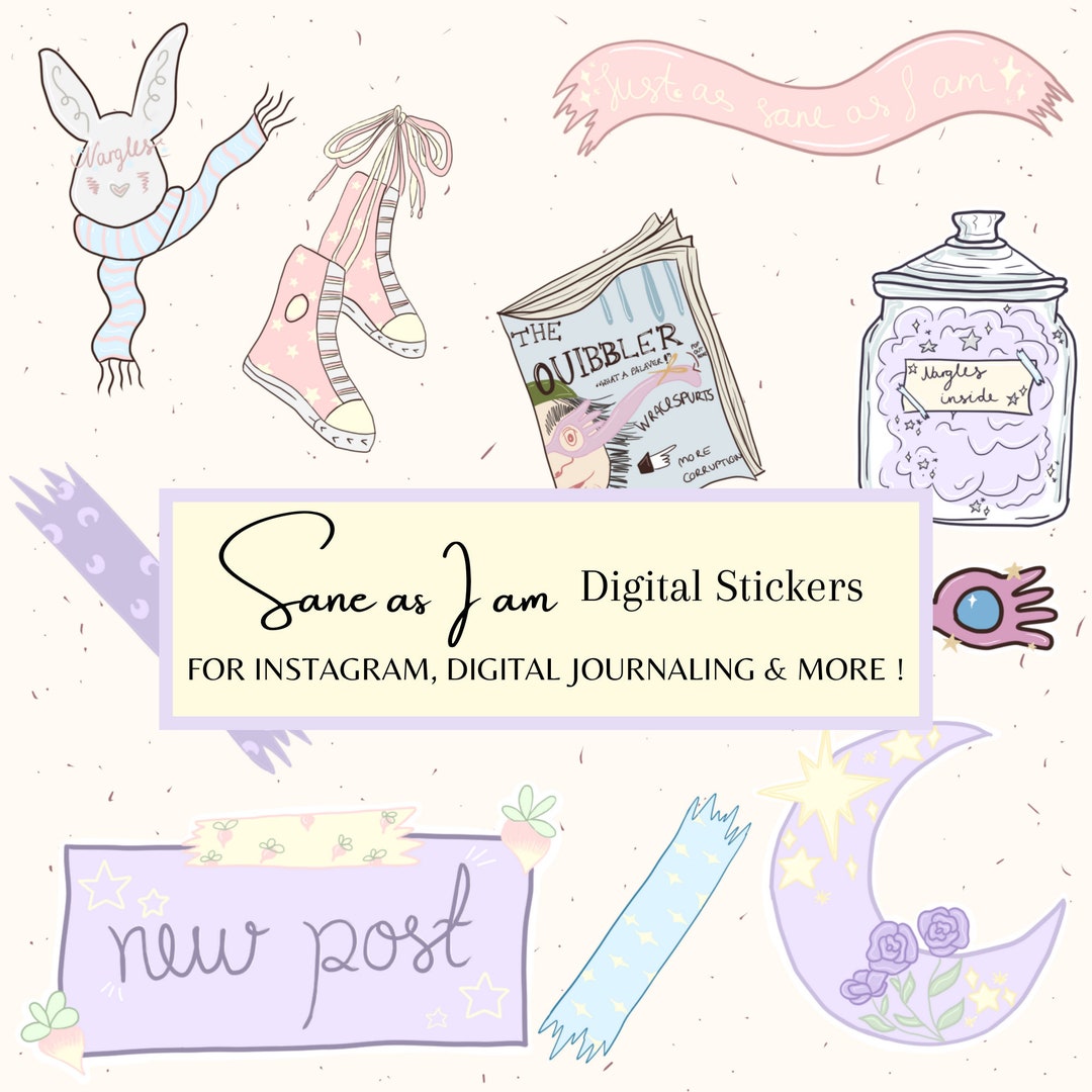 Sane as I Am Digital Stickers - Etsy