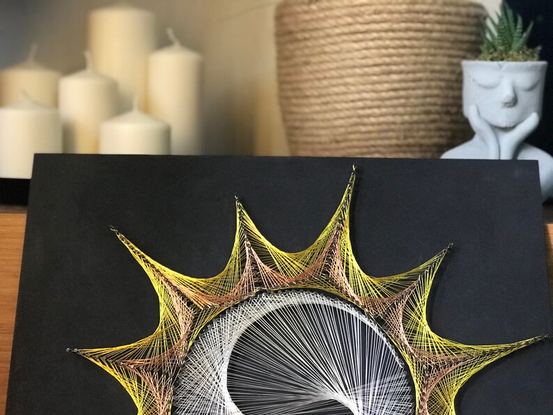 Sun and Moon String Art | Mandala Wall Hanging | Sacred Geometry Art ...