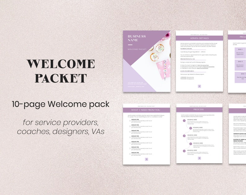 Canva Welcome Packet For Coaches Consultants Service | Etsy