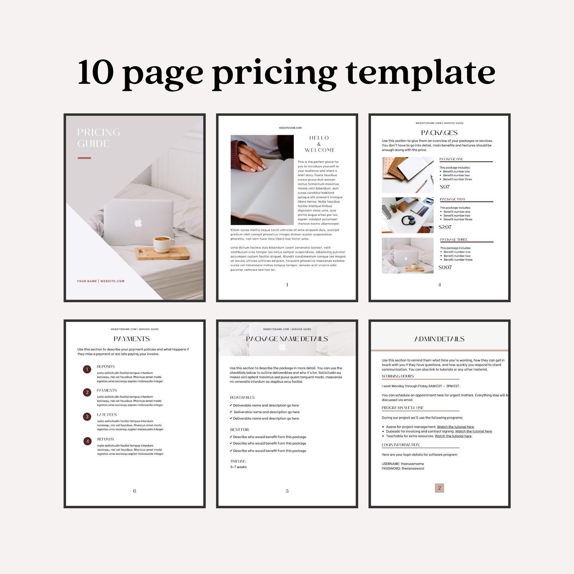 Canva Services and Pricing Packet for Coaches, Consultants, Service ...