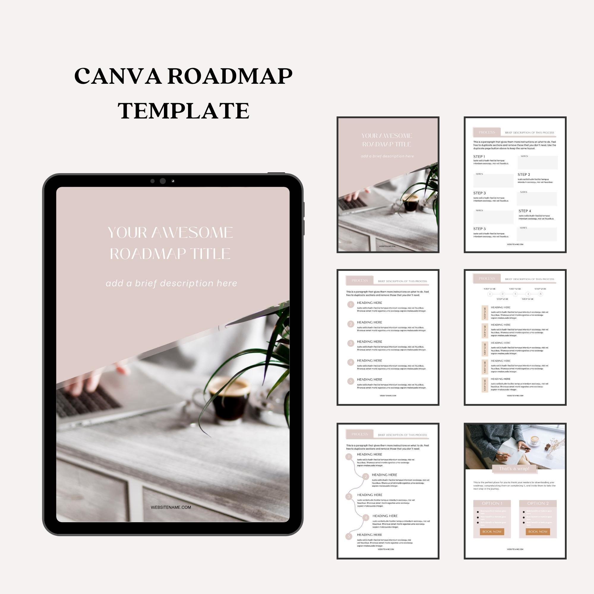 Canva Roadmap Template for Coaches, Small Business Owners, Freelancers ...